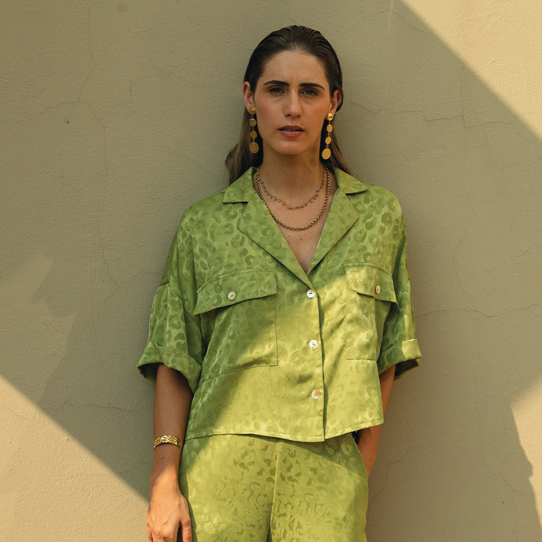 Camisa Camila Print Verde – marialapaz.shop