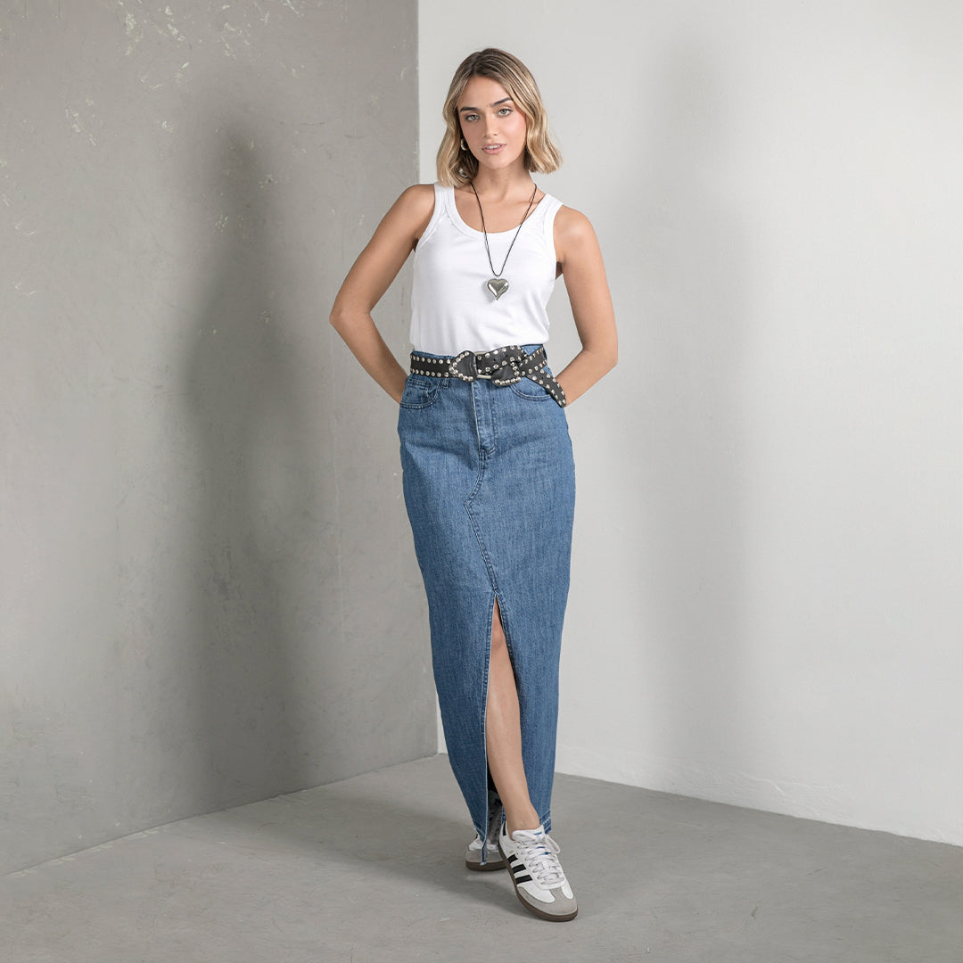 Pollera Recta Denim Azul – marialapaz.shop
