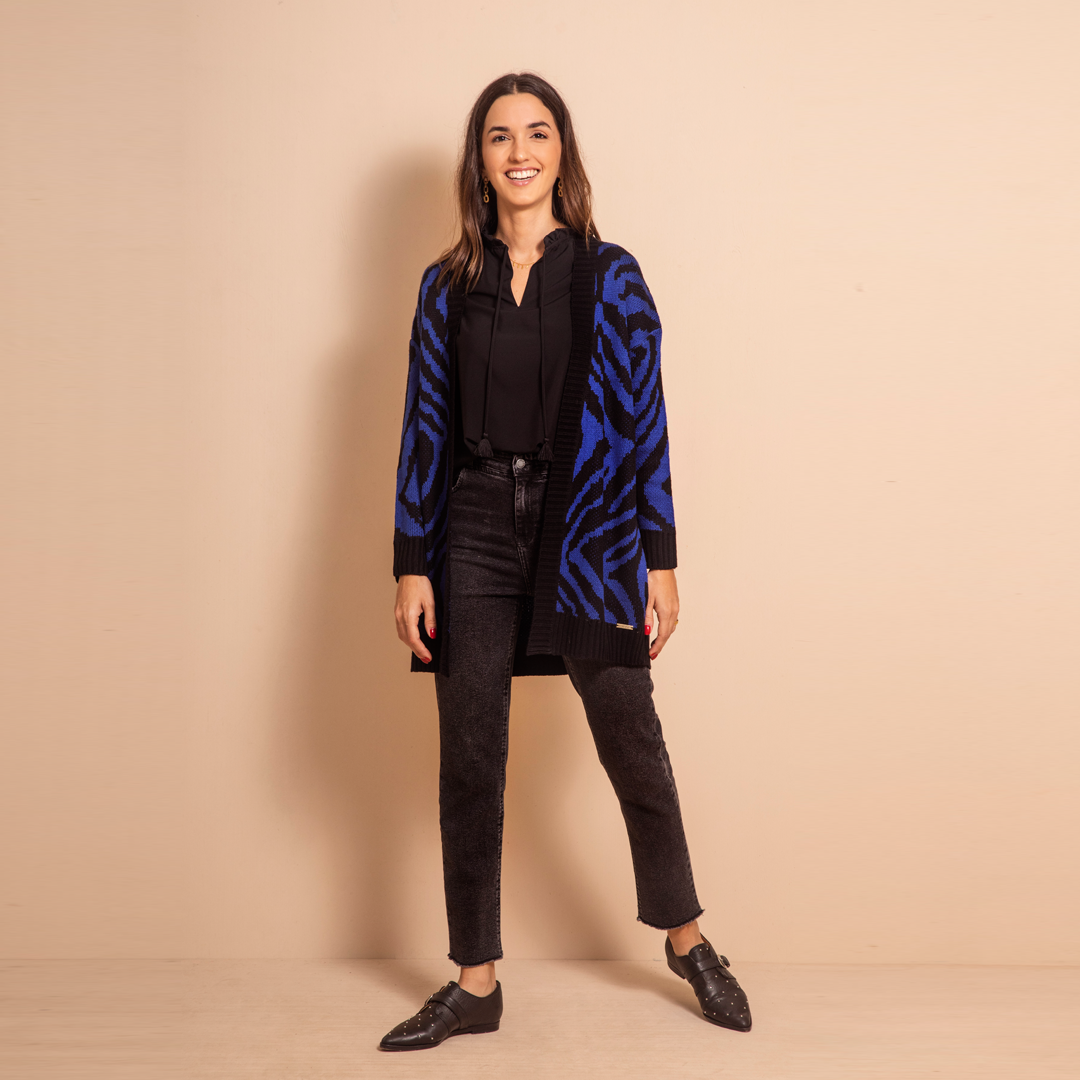 Saco Abierto largo An.print azul – marialapaz.shop